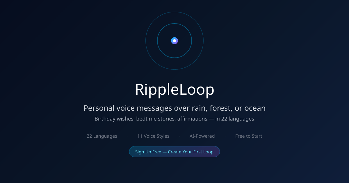 RippleLoop – AI Custom Audio Loops for Focus, Sleep & Personal Messages